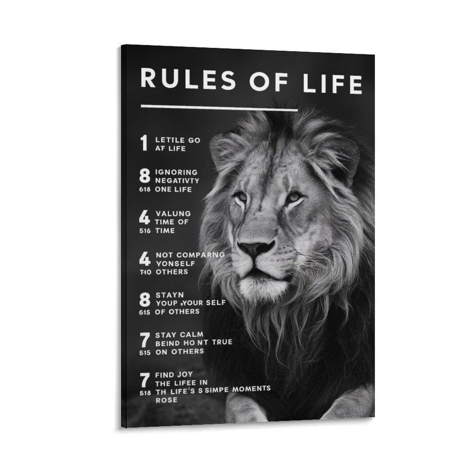 1pc With Frame Motivational Quotes 7 Rules Of Life Pictures Print Wall ...