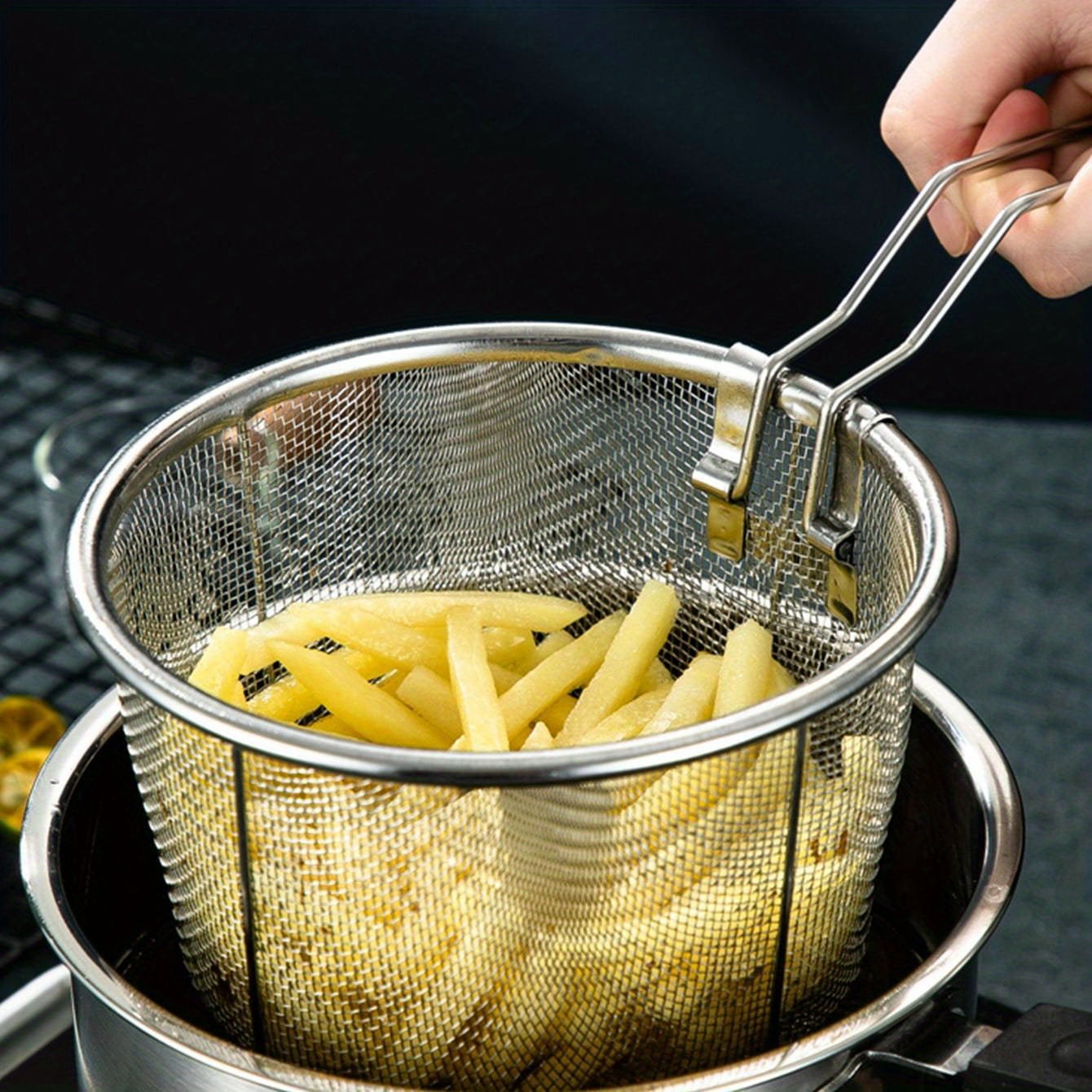 1pc Frying Strainer Basket Frying Net Hedge Noodle Spoon Frying Net ...