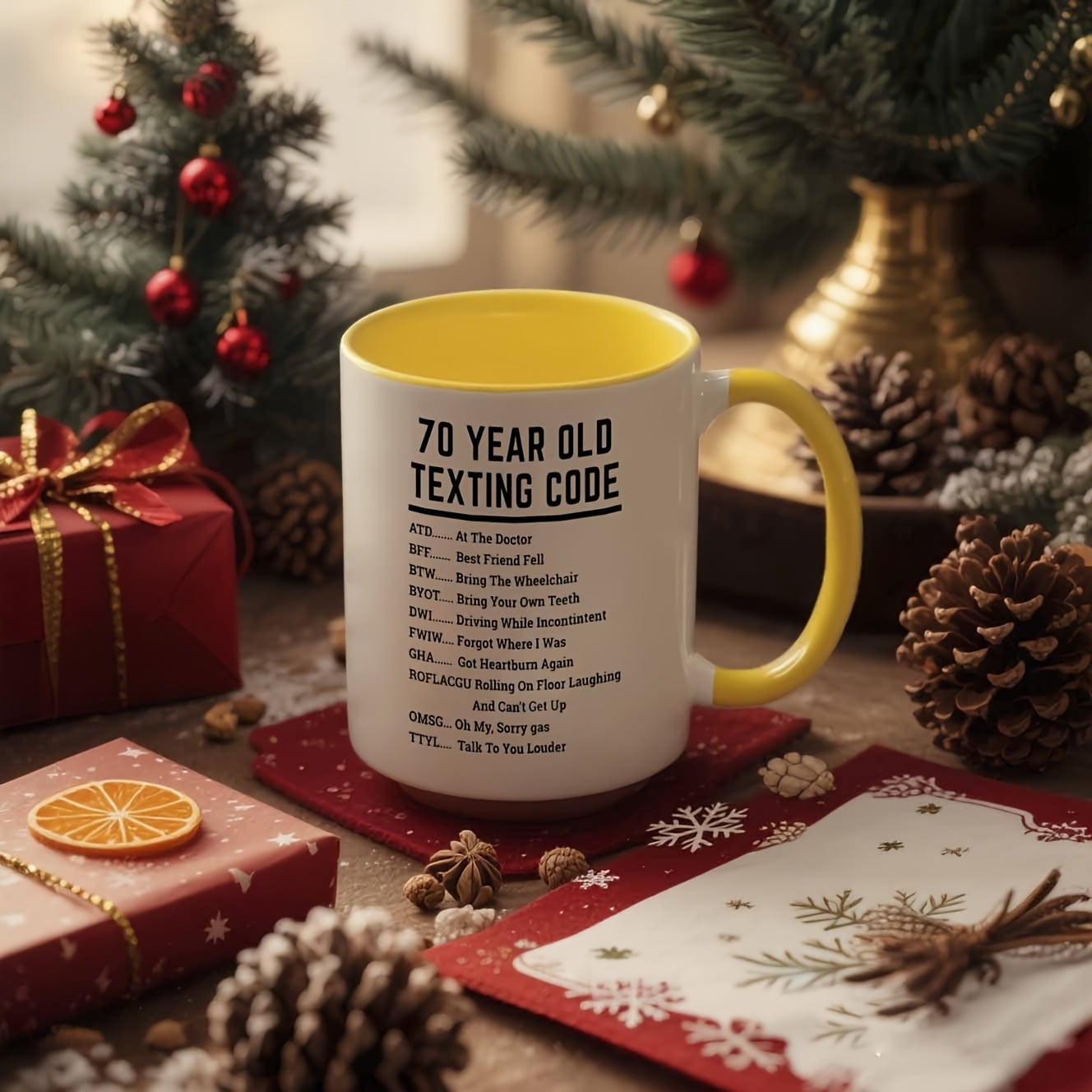 1pc Funny 70 Year Old Texting Code Mug - 11oz (360ml) Vintage Phone ...