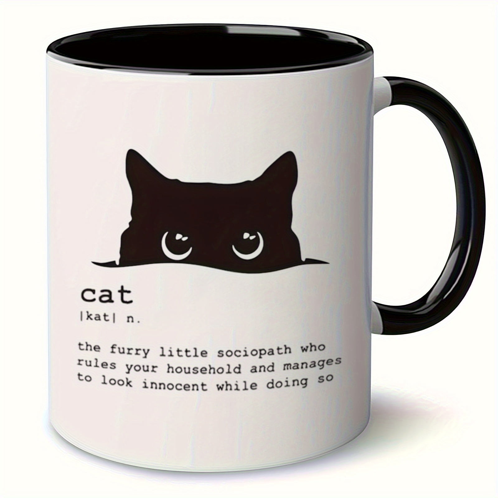 1pc Funny Cat Mug With "Cat: The Furry Little Sociopath Who Rules Your ...