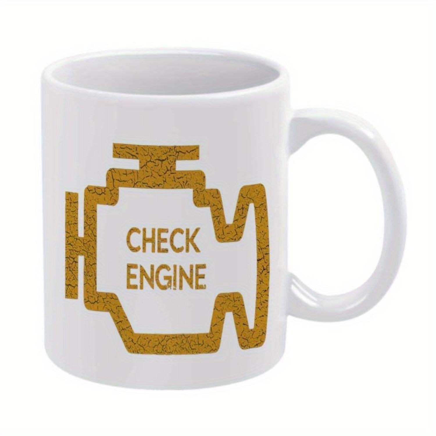 1pc Funny Check Engine Light Coffee Mug 11oz Ceramic Cup with Car ...