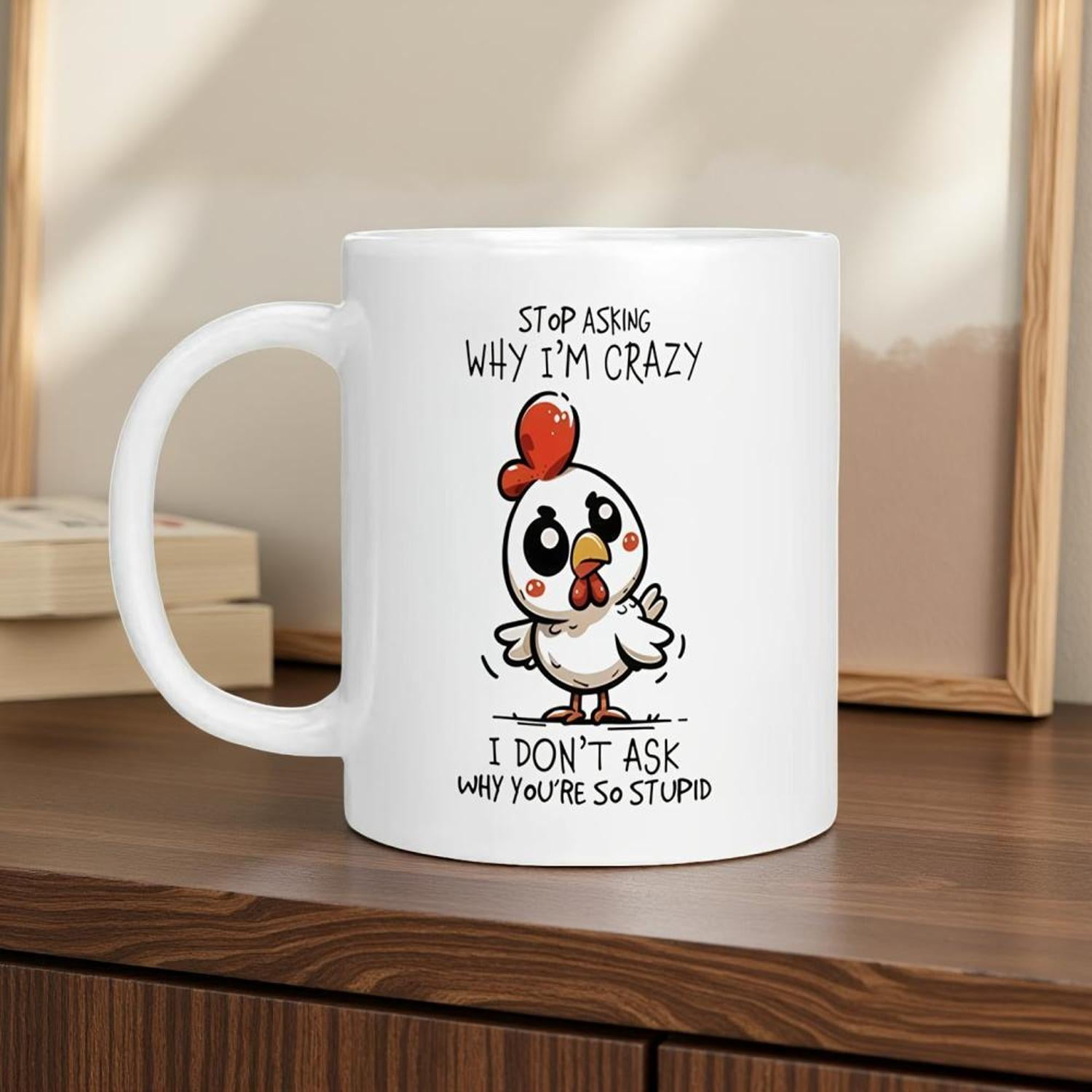 1pc Funny Coffee Mug 11oz Ceramic Mug with Humorous Quote Cartoon ...