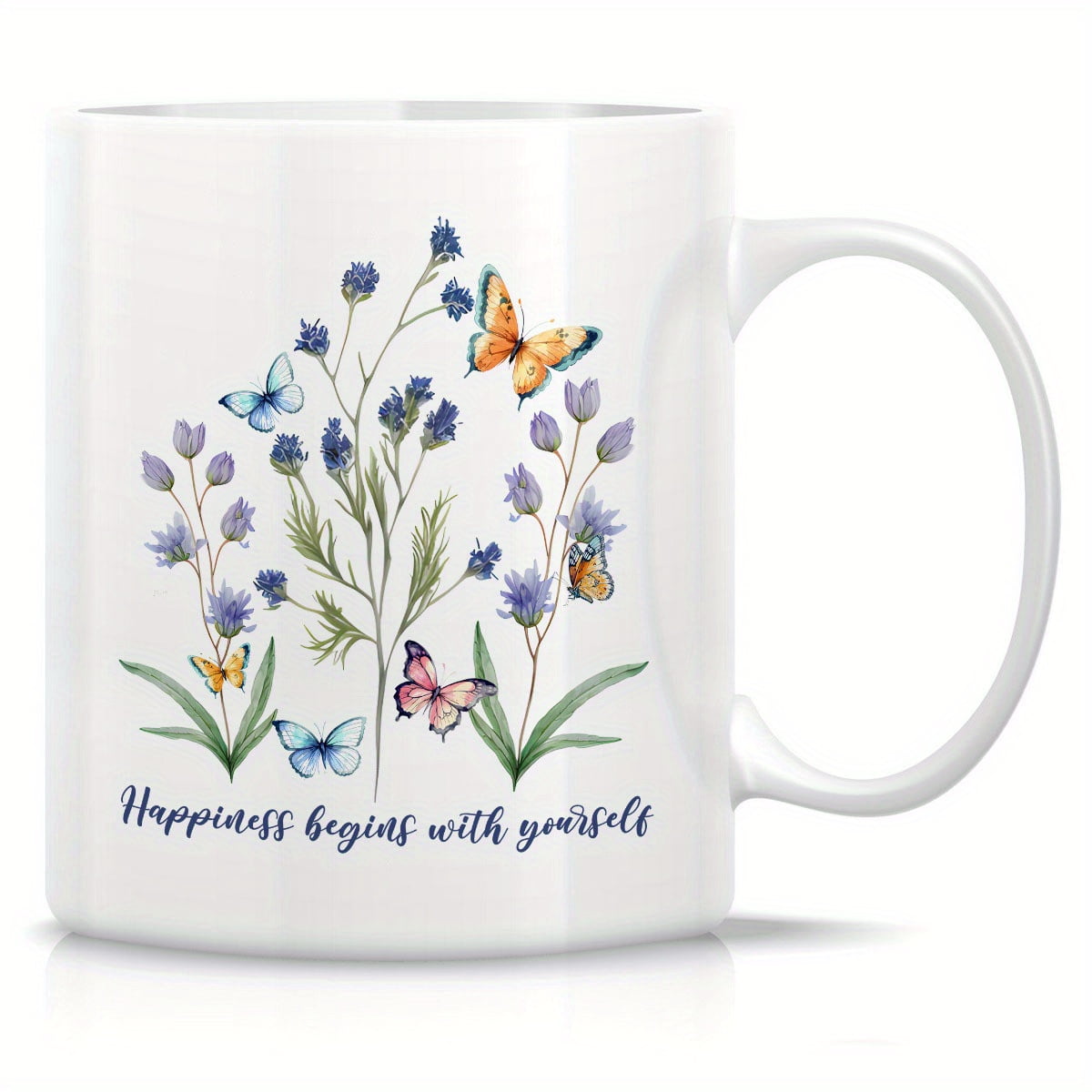 1pc, Funny Coffee Mug Double Side Butterfly Printed Coffee Mug, Summer ...