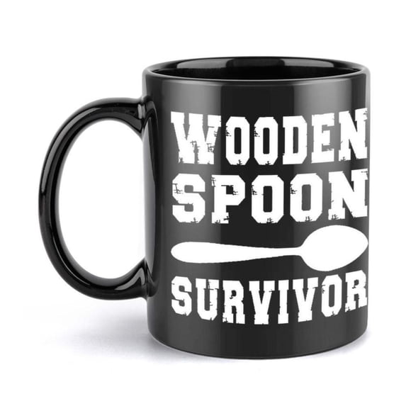 1pc Funny Coffee Mug Wooden Spoon Survivor Novelty Cup 11oz Black with ...