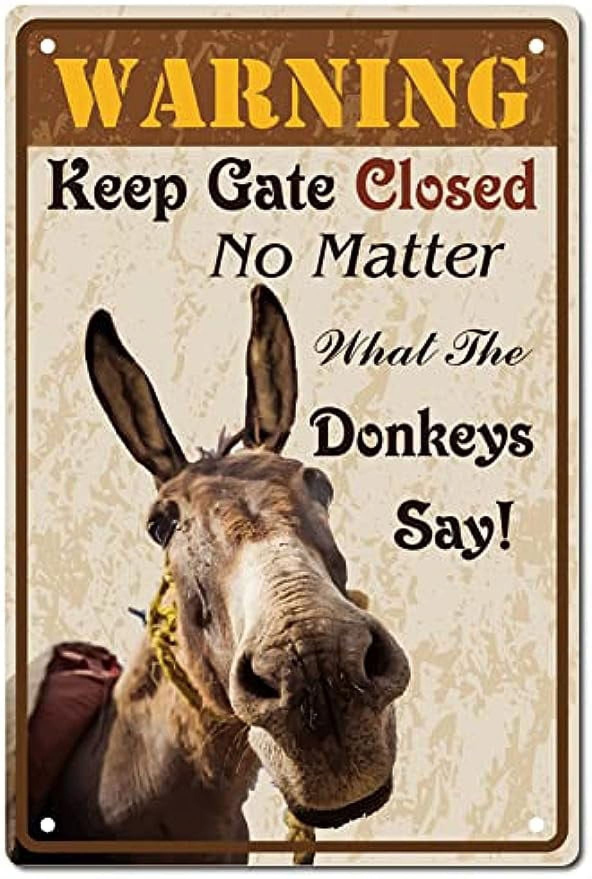 1pc Funny Donkey Sign Vintage Tin Signs Metal Wall Art Garden House ...