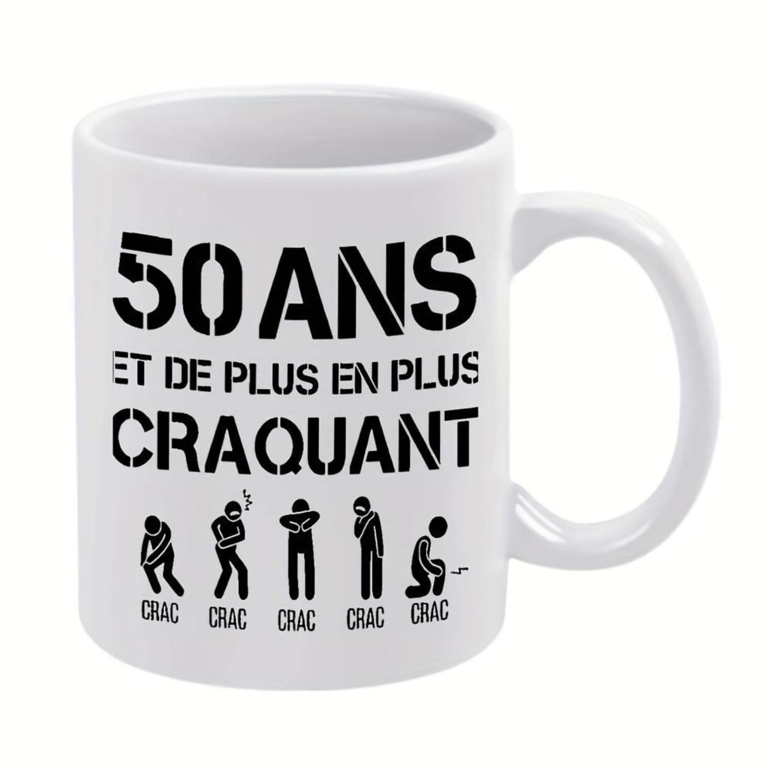 1pc Funny French Coffee Mug 50 Years and Counting Design with Cracking ...