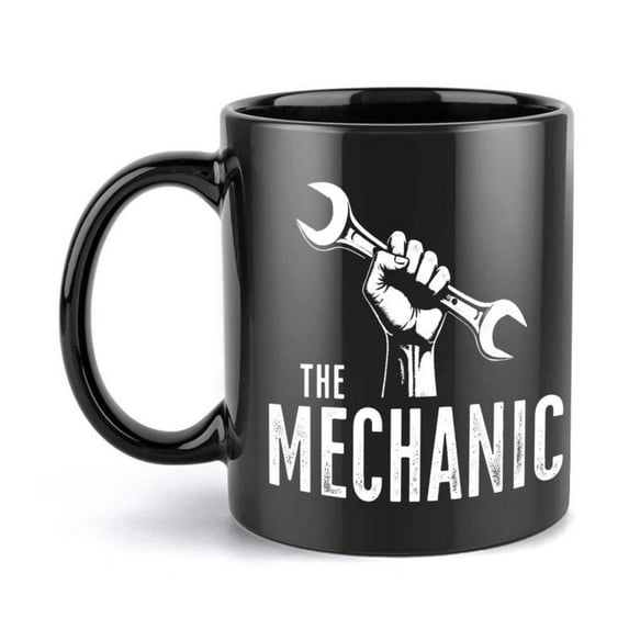 1pc Funny Mechanic Mug with THE MECHANIC Text Bold wrench design Black ...