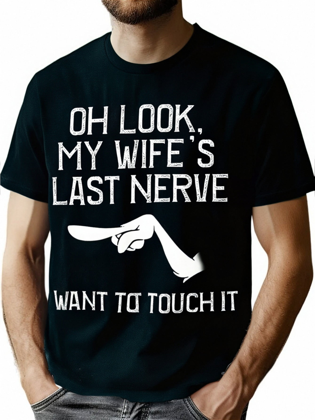 1pc Funny Men's Cotton T-Shirt - Sarcastic Marriage Meme "Oh Look, My ...