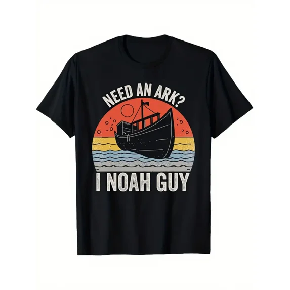 1pc Funny Noah'S Ark Religious Humor T-Shirt - Vintage "Need an Ark? I ...