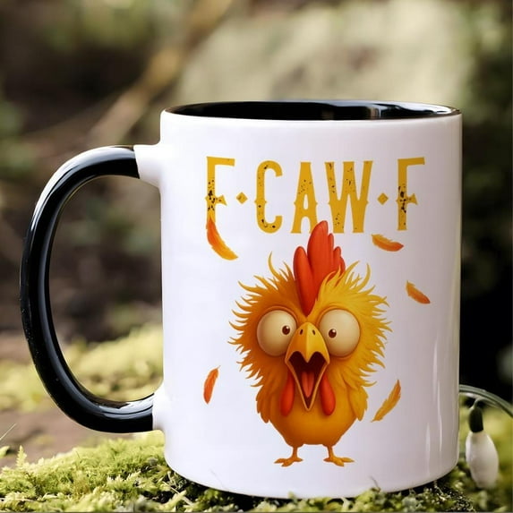 1pc Funny Rooster Autumn Leaves Ceramic Coffee Mug 11oz Chicken Shaped ...
