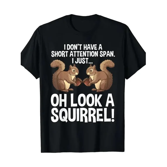 1pc Funny Squirrel Graphic T-Shirt for Men - Humorous "I Look Like a ...