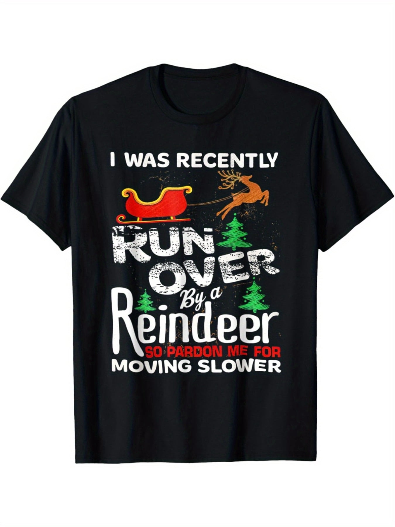 1pc Funny T-Shirt - Grandma Got Run Over Reindeer Lyrics With Santa ...