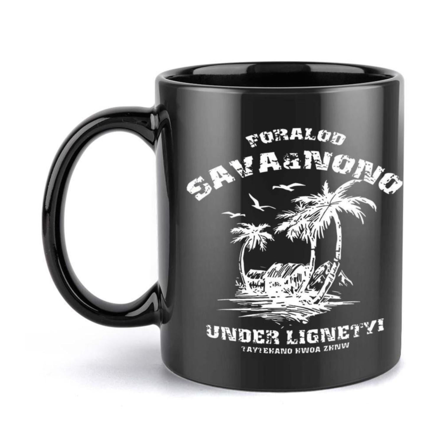 1pc Funny Tropical Hut Birds Design Ceramic Mug 11oz Black Coffee Cup ...