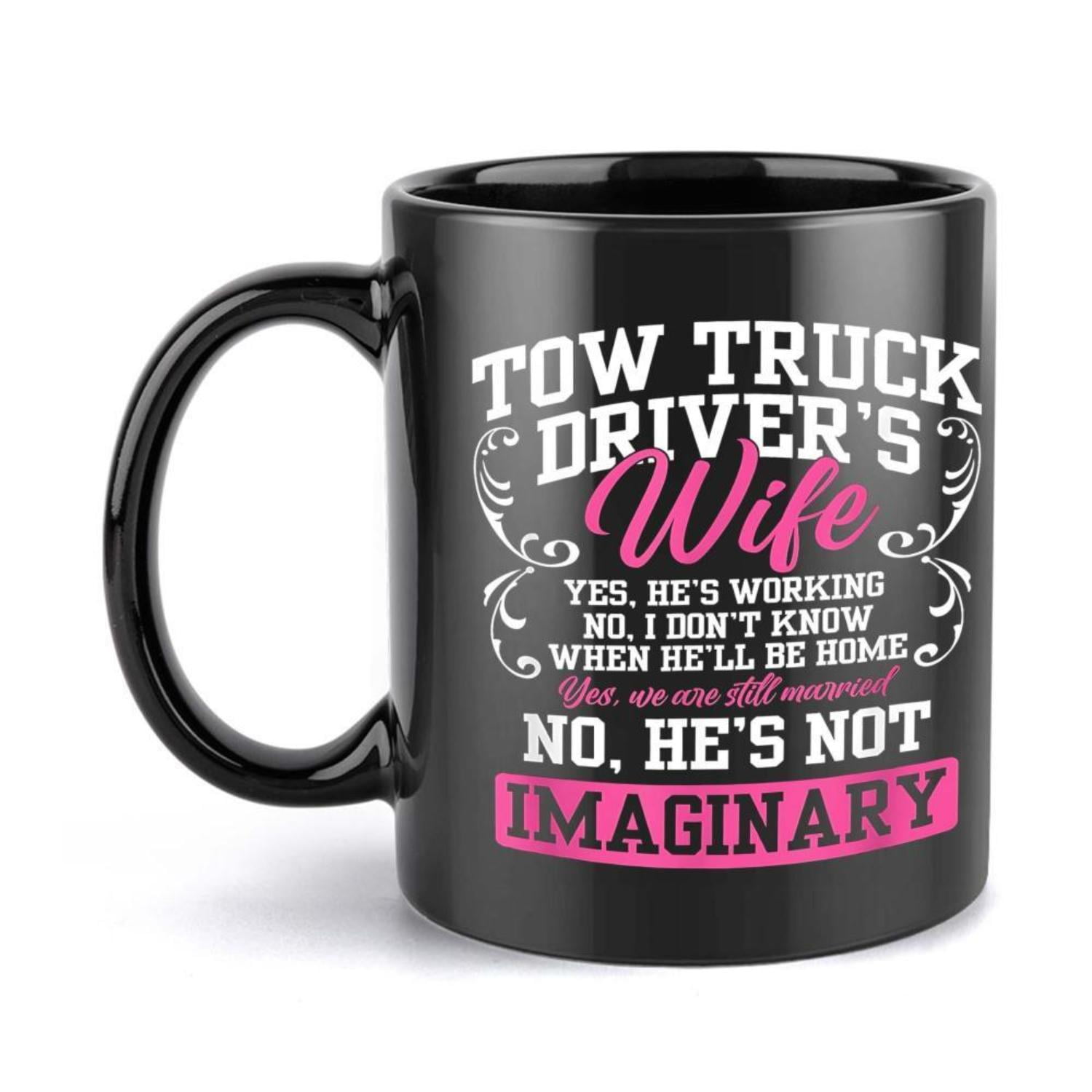 1pc Funny Truck Driver Wife Coffee Mug 11oz Black Pink Humorous Saying ...