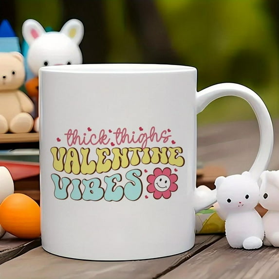 1pc Funny Valentine S Mug Thick Thighs Valentine Vibes Coffee Cup with ...