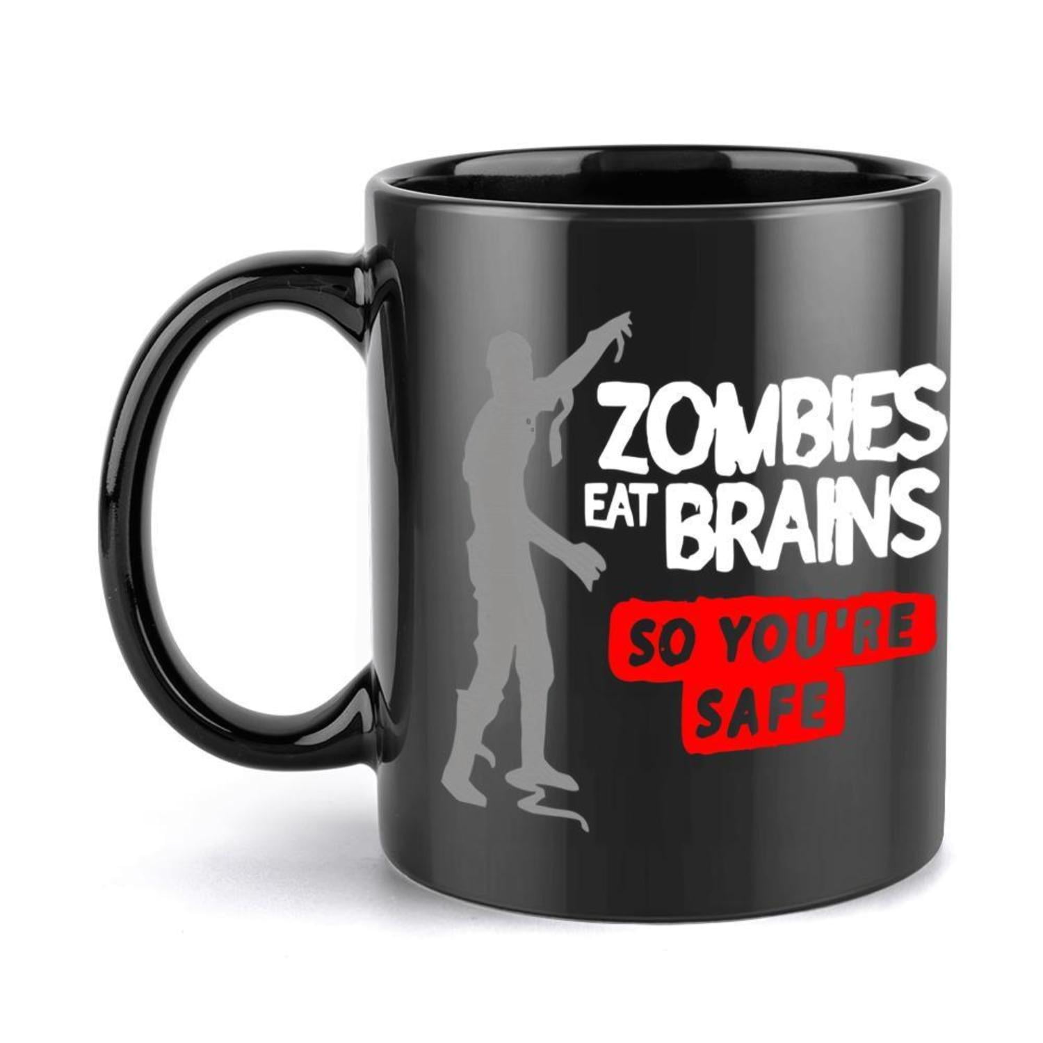 1pc Funny Zombie Mug with Zombies Eat Brains Text 11oz Ceramic Coffee ...