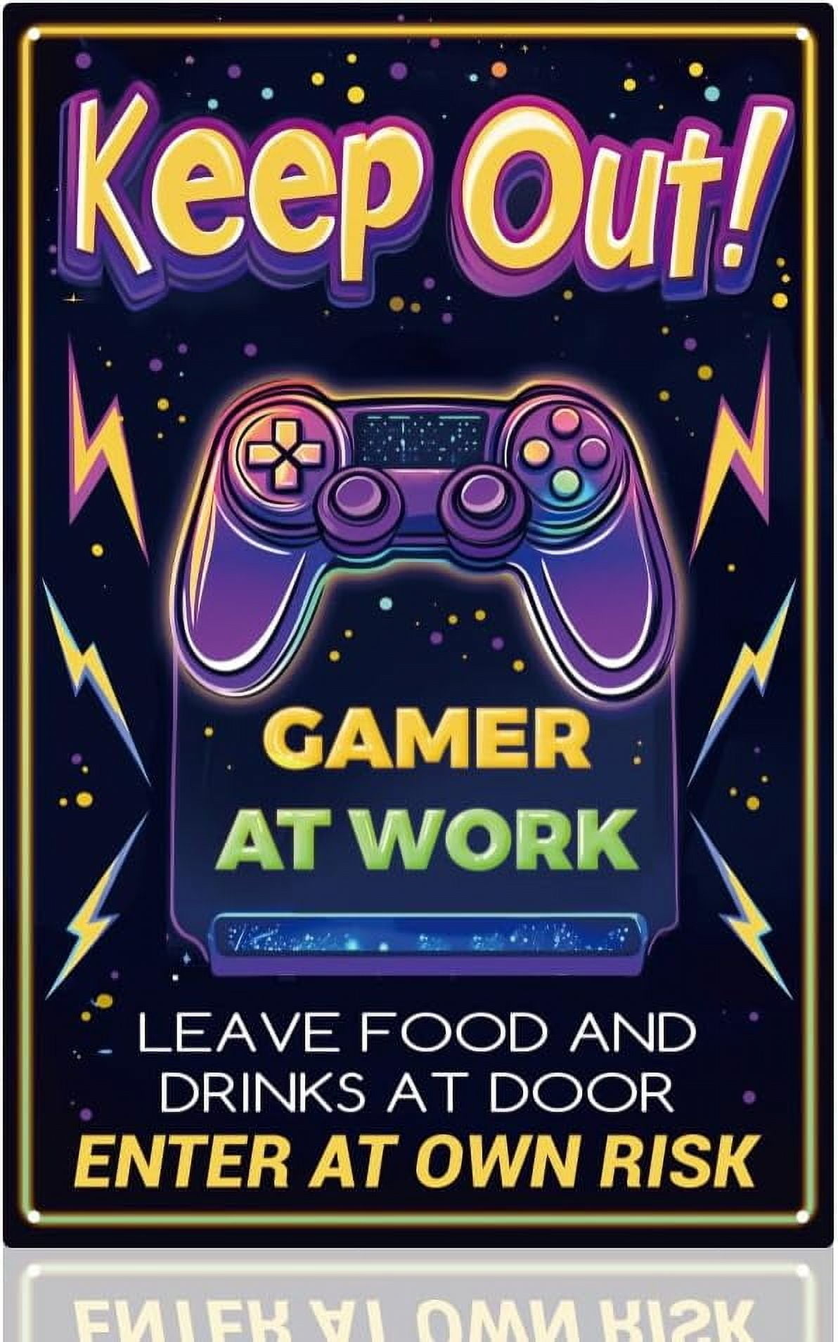1pc Gamer At Work Warning Sign Gaming Wall Decor Keep Out Gamer at Work ...