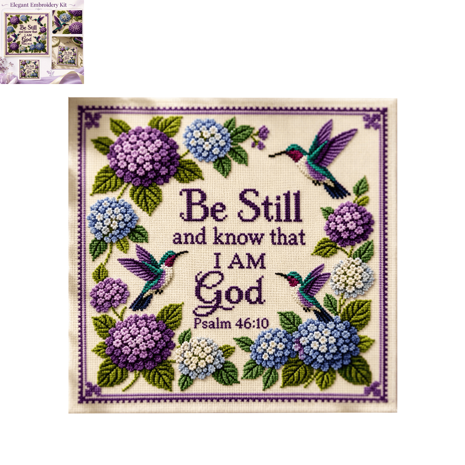 1pc Garden Faith Floral Cross Stitch Kits, Adult Starter DIY Embroidery ...