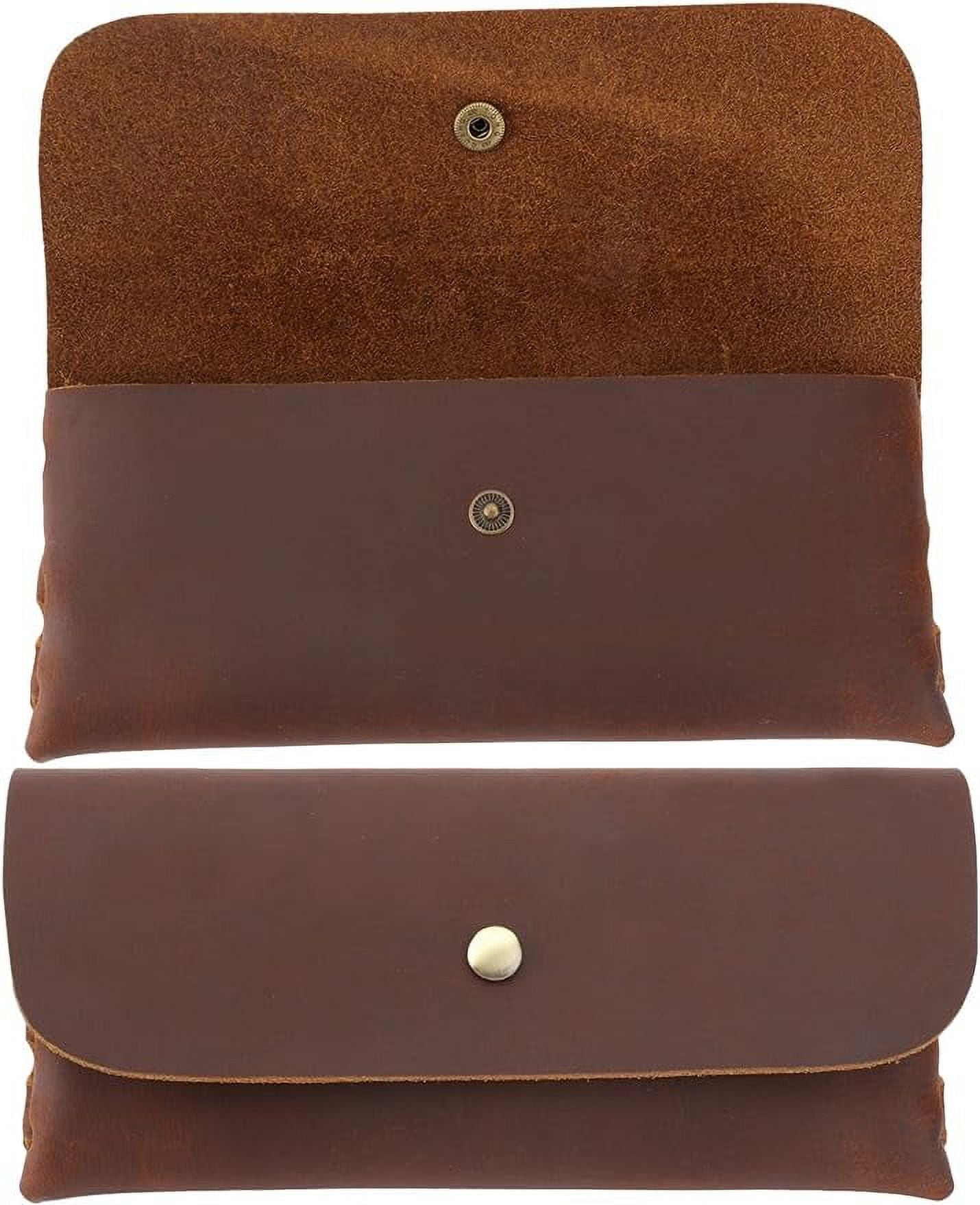 1pc Genuine Leather Cash Envelopes Coconut Brown Reusable Budget ...