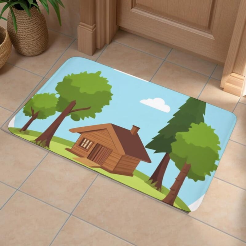 1pc Geometric Pattern Flannel Doormat, Quick-drying Soft Floor Mat ...