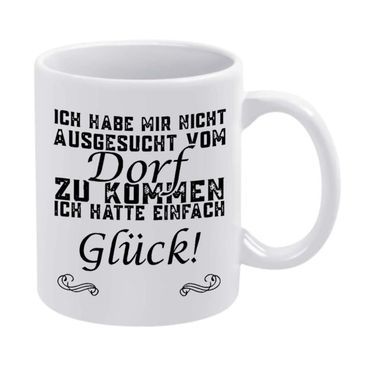 1pc German Glück Coffee Mug 11oz Ceramic Cup with Black White Design ...