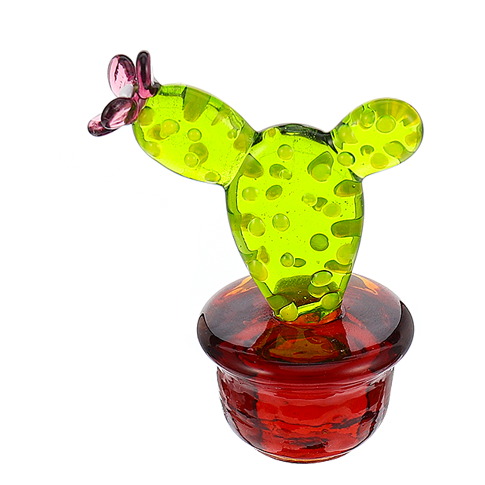 1pc Glass Ornament Desktop Craft Adornment Creative Cactus Adornment ...