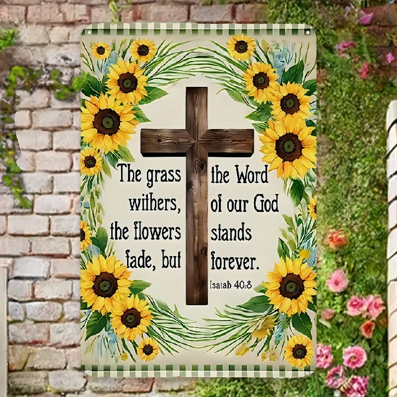 1pc God Bless You Christian Metal Sign, 12x8 Inch Outdoor Decor with ...