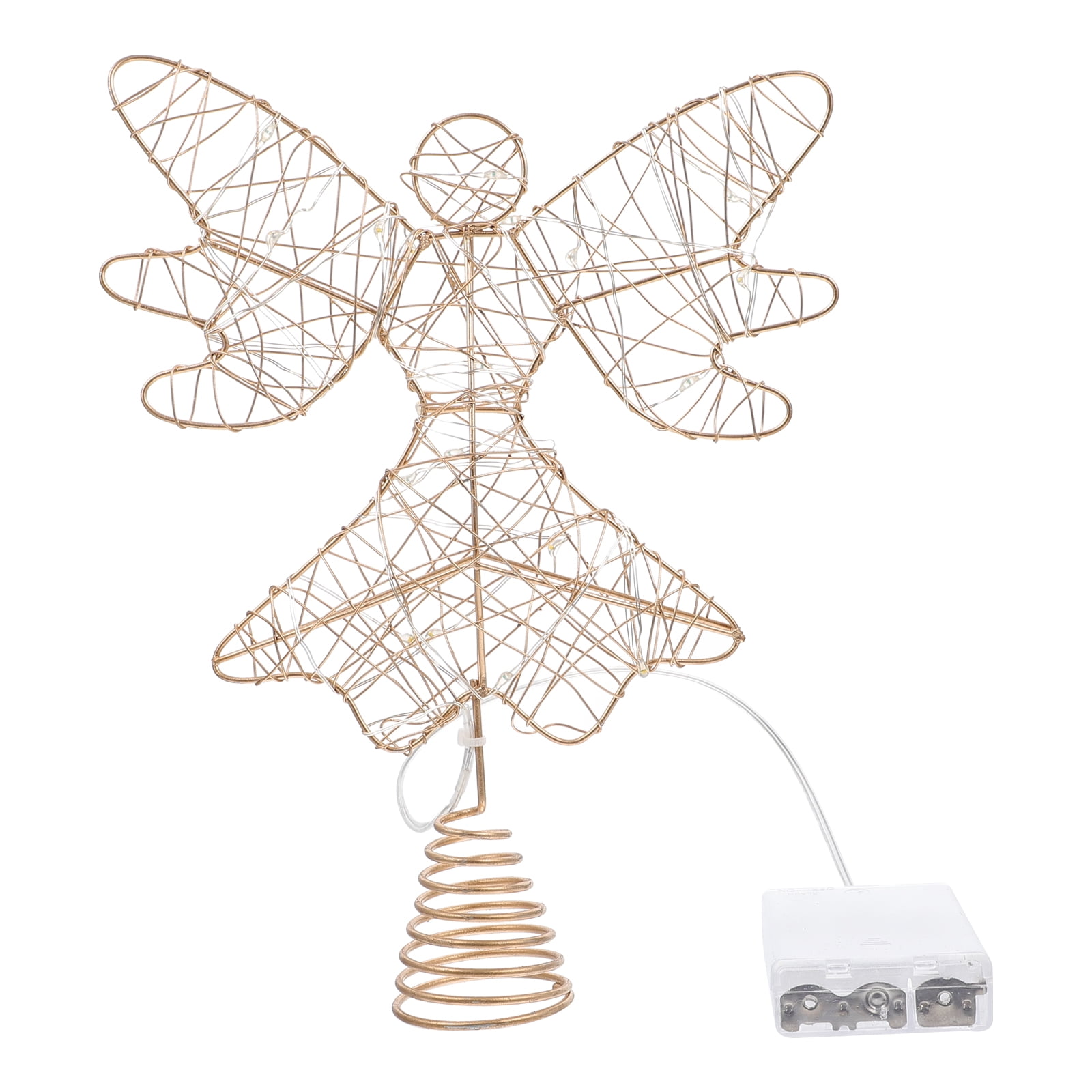 1pc Golden Angel Xmas Tree Decors Decorative Treetop Angel with String ...