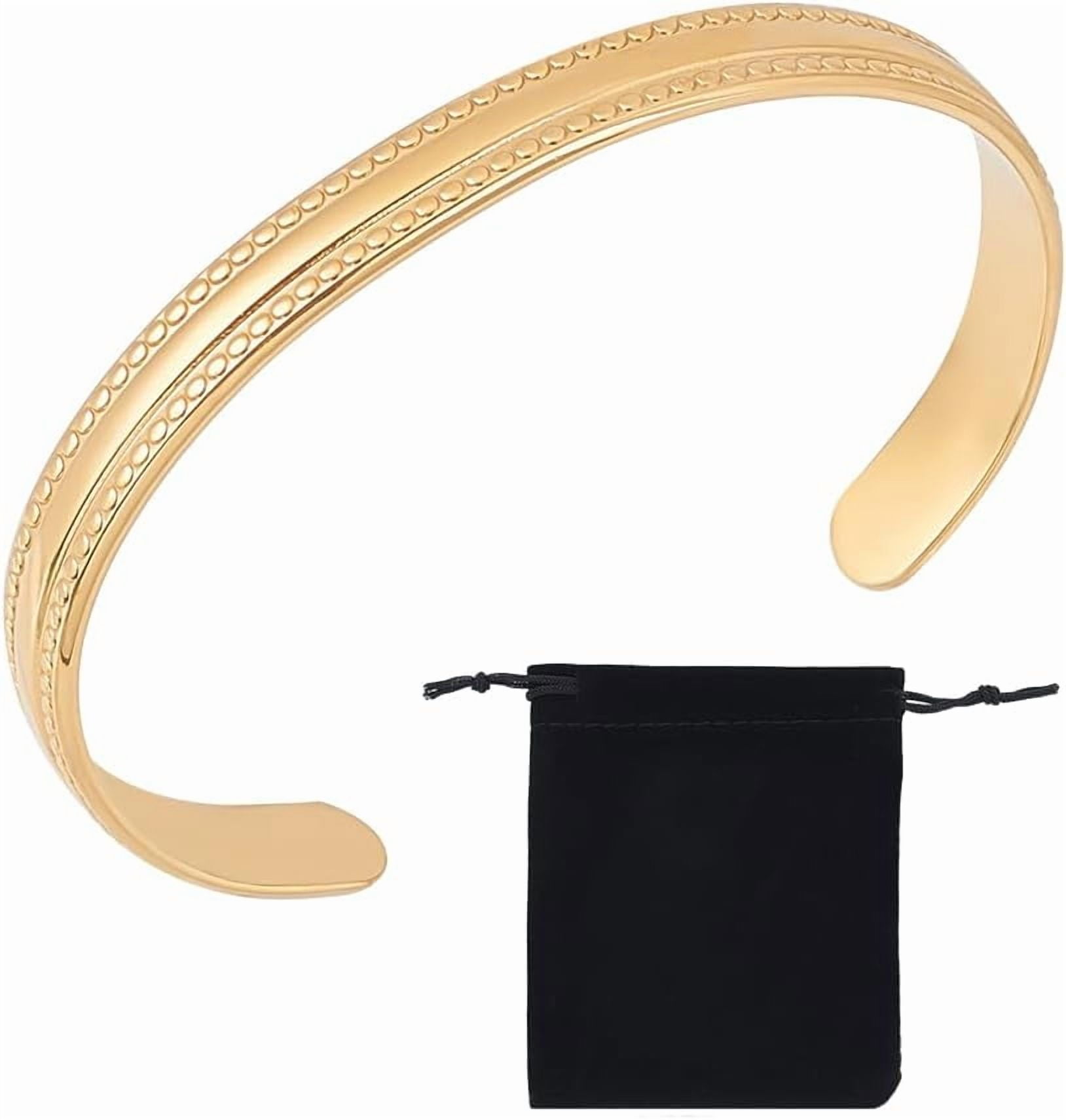 1pc Golden Open Cuff Bangle 4.5x6.15cm Metal Titanium Steel Bangle ...