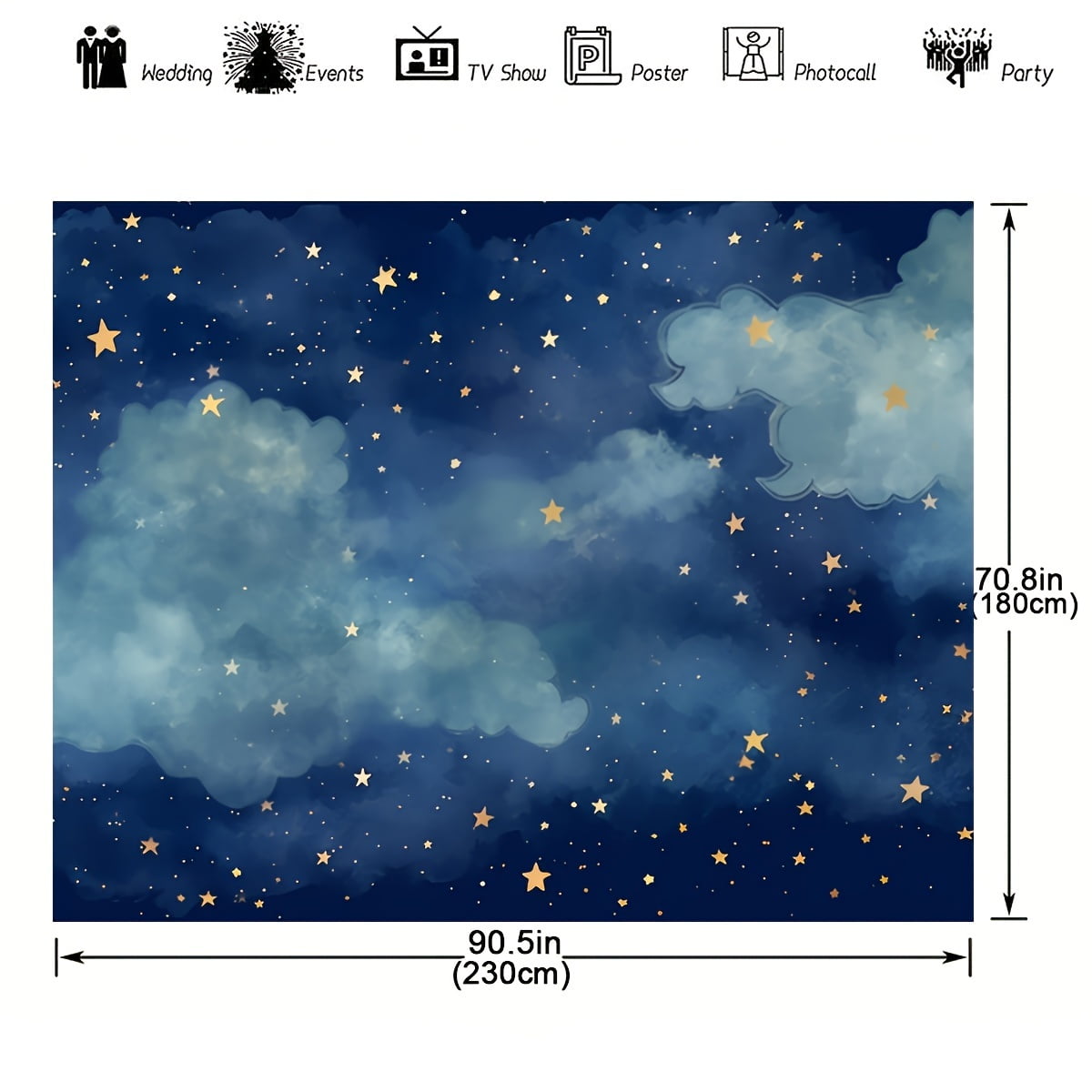 1pc Golden Stars Backdrop Twinkle Twinkle Little Star Background Flash ...