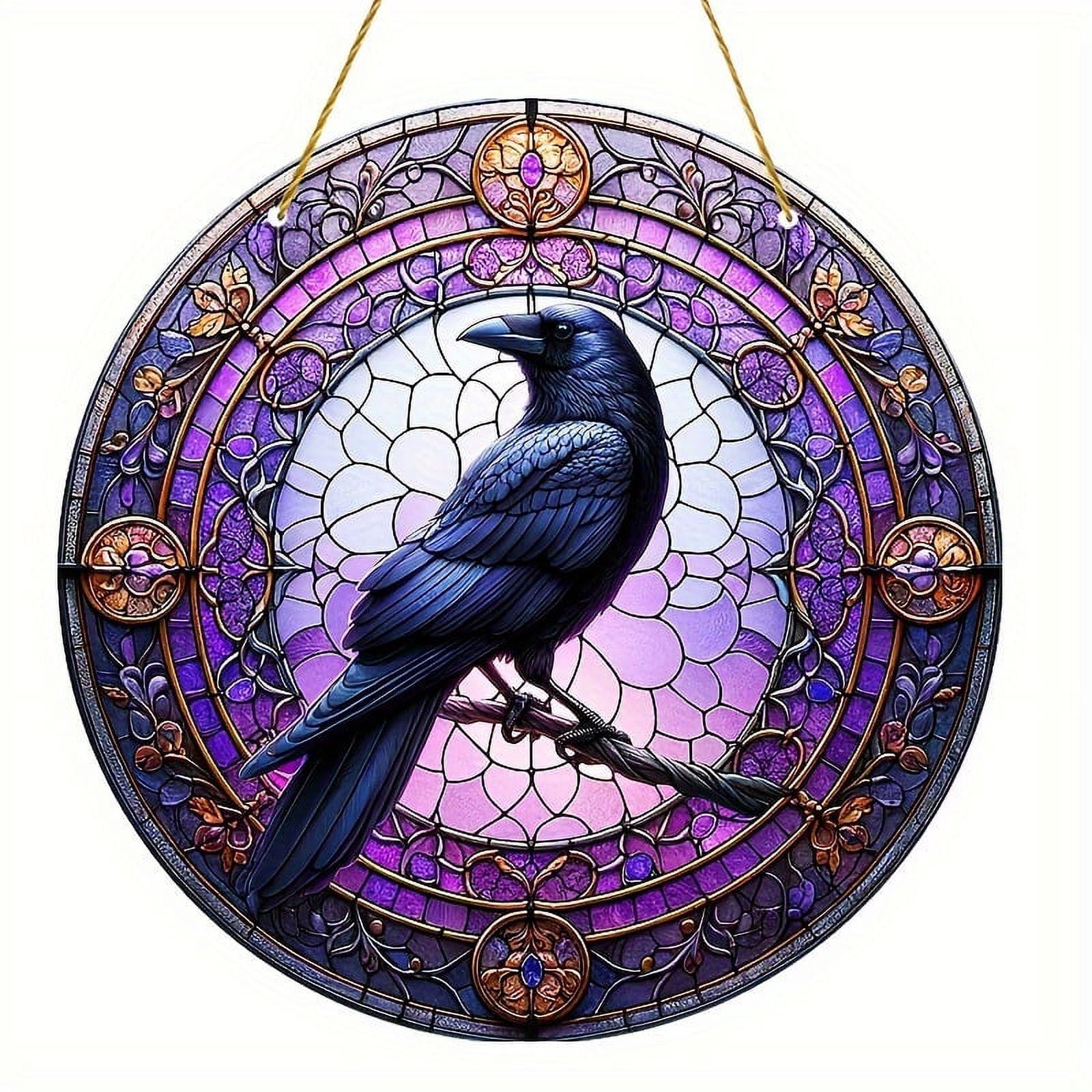 1pc, Gothic Crow Light Catchercrows Acrylic Plaque Suncatcher,raven ...