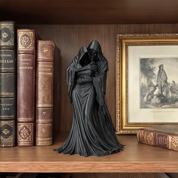 1pc Gothic Embracing Couple Figurine, 3D Mystery Sculpture for Home ...