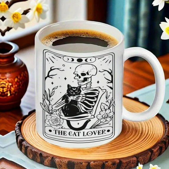 1pc Gothic Lover Mug Skeleton Tarot Art Coffee Cup 11oz 360ml Hand Wash ...