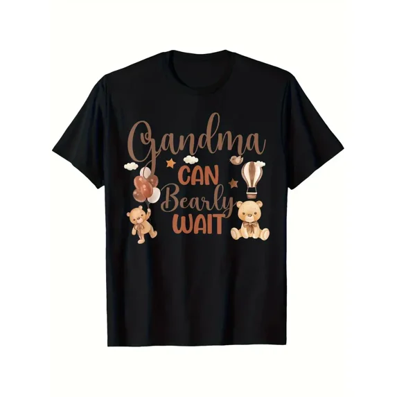 1pc Grandma Can Bearly Wait Gender Neutral Showers T-Shirt - 100% ...