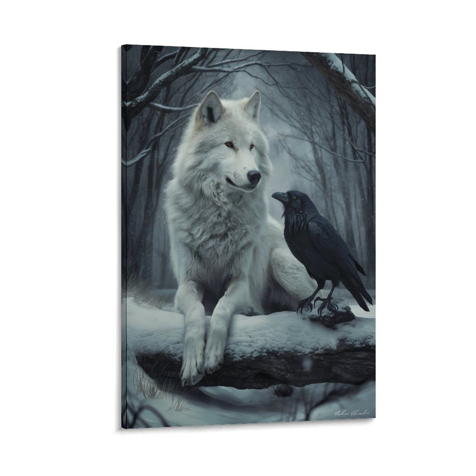 1pc Greg Rutkowski Wolf And Raven Diamond Pictures Print Wall Art With ...