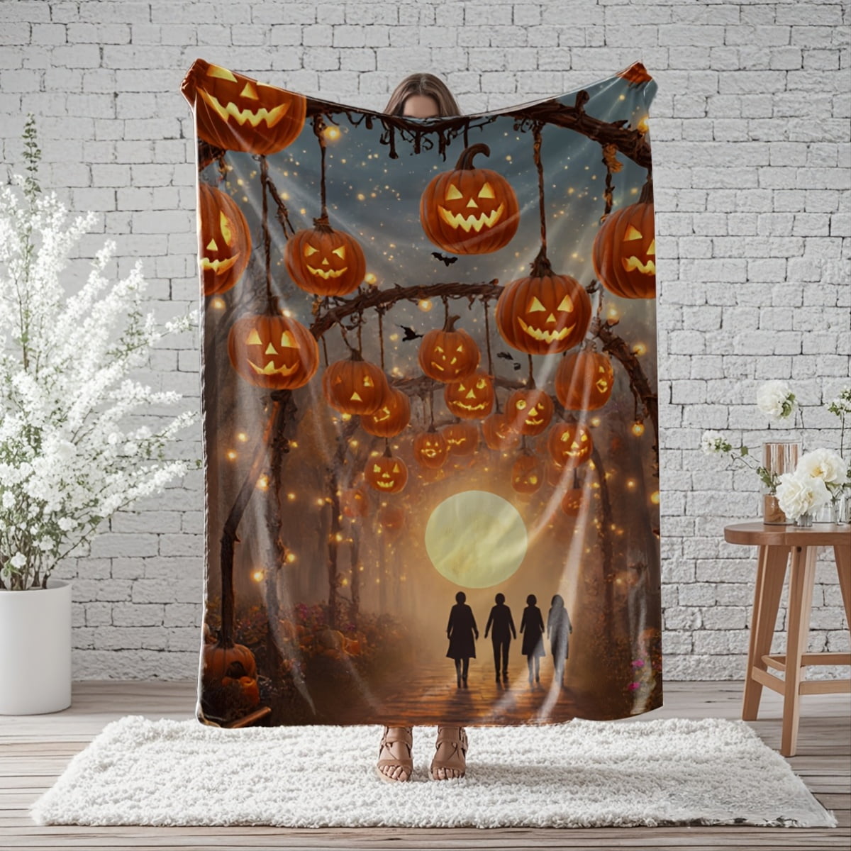 1pc Halloween & Christmas Throw Blanket - Soft Flannel All-Season Cozy ...