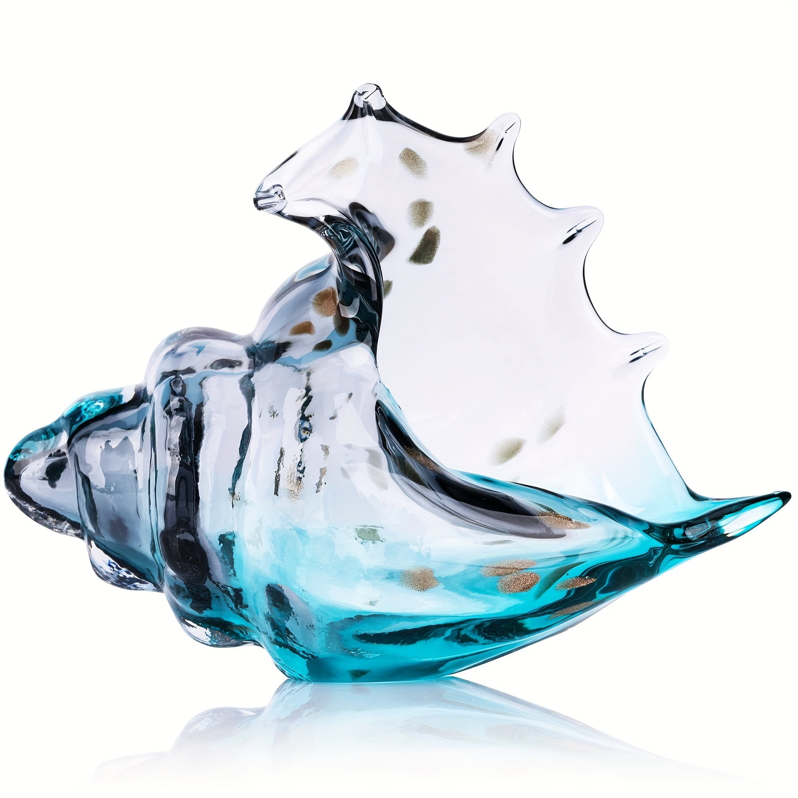 1pc Hand-Blown Art Glass Seashell Sculpture for Decor, Room Decor, Home ...