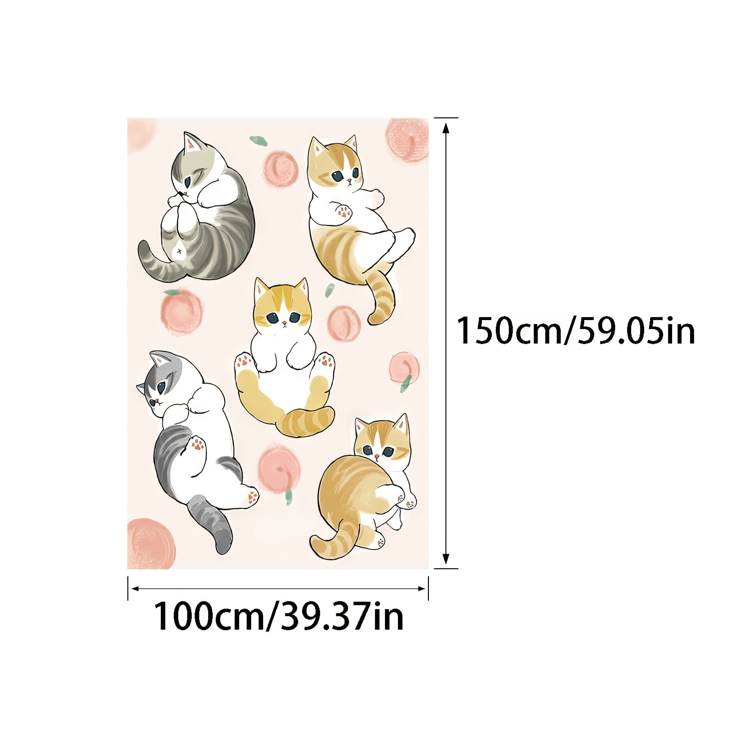 1pc Hand-Drawn Cartoon Cat Print Cozy Throw Blanket, Reversible, All ...