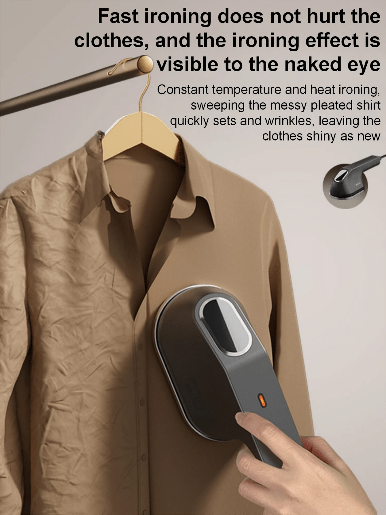 1pc Handheld Garment Steamer Mini Electric Iron - Portable 2-in-1 Flat ...