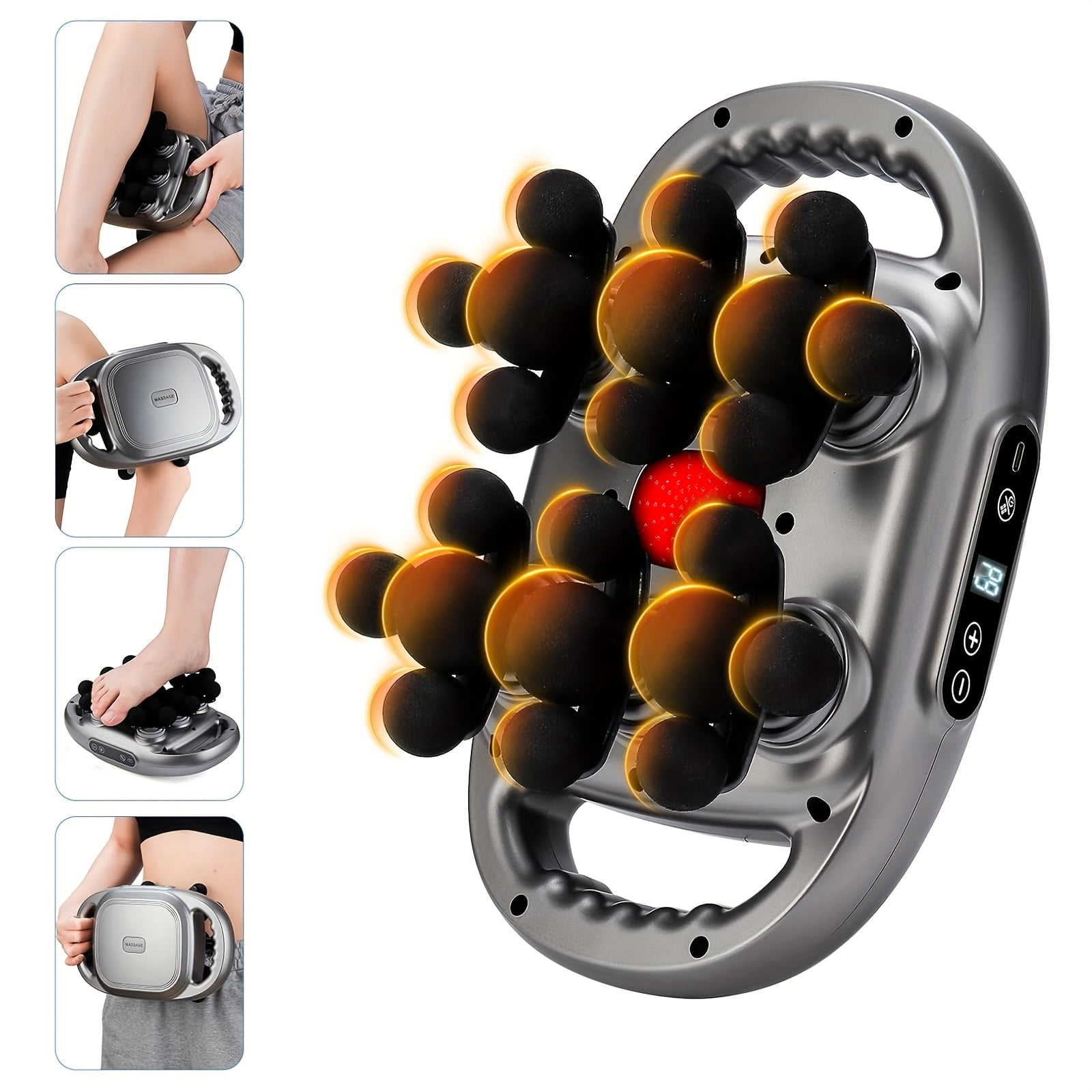 1pc Handheld Massage Gun, 12-Head Multifunctional Massager, USB ...