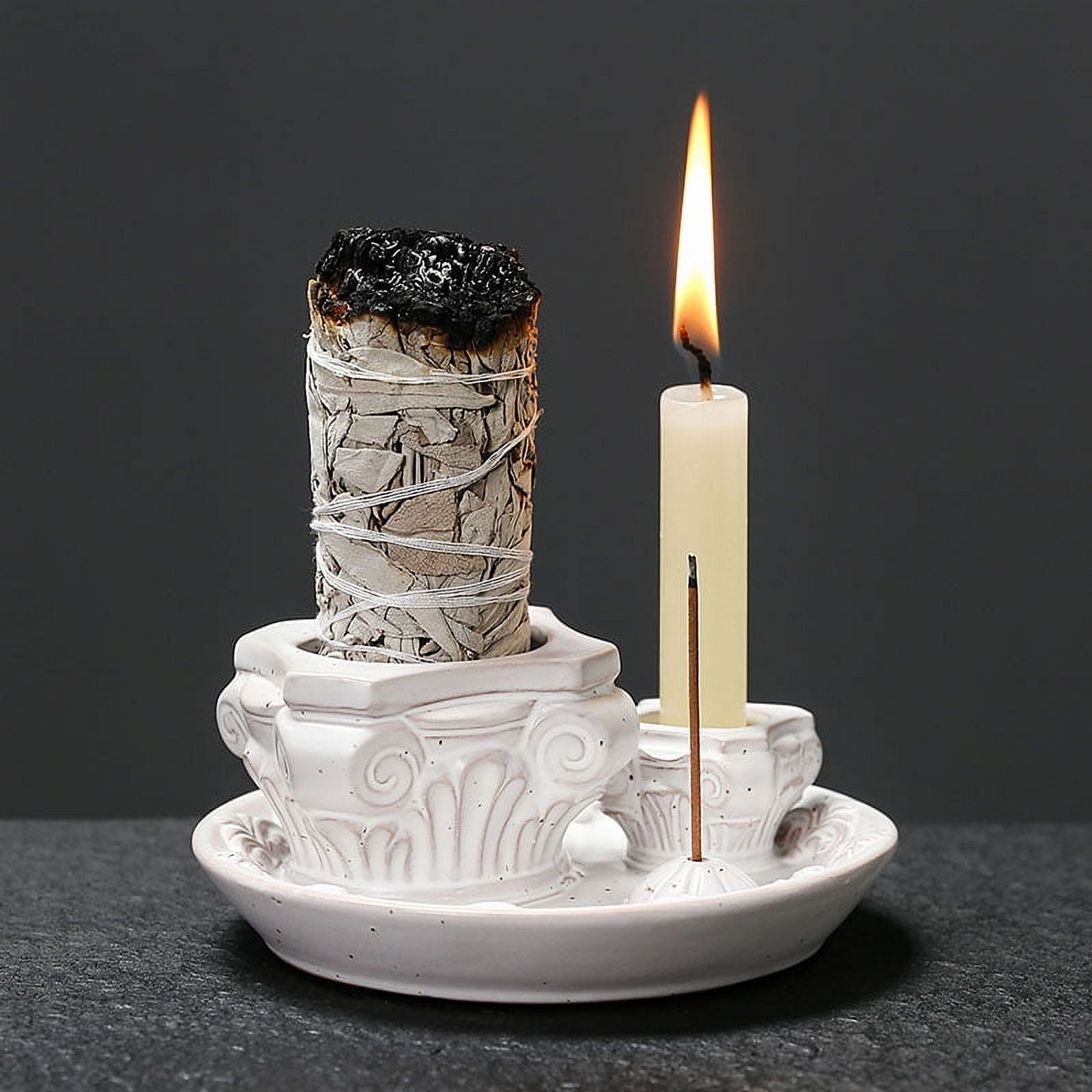1pc Handmade Ceramic Incense Stick Burner Roman Column Candle Holder ...