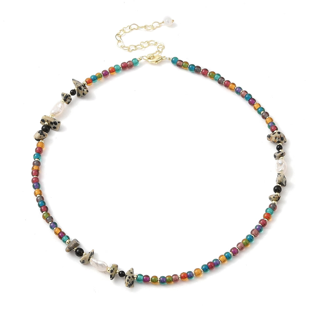 1pc Handmade Lampwork Beaded Necklaces Pearl and Natural Dalmatian ...