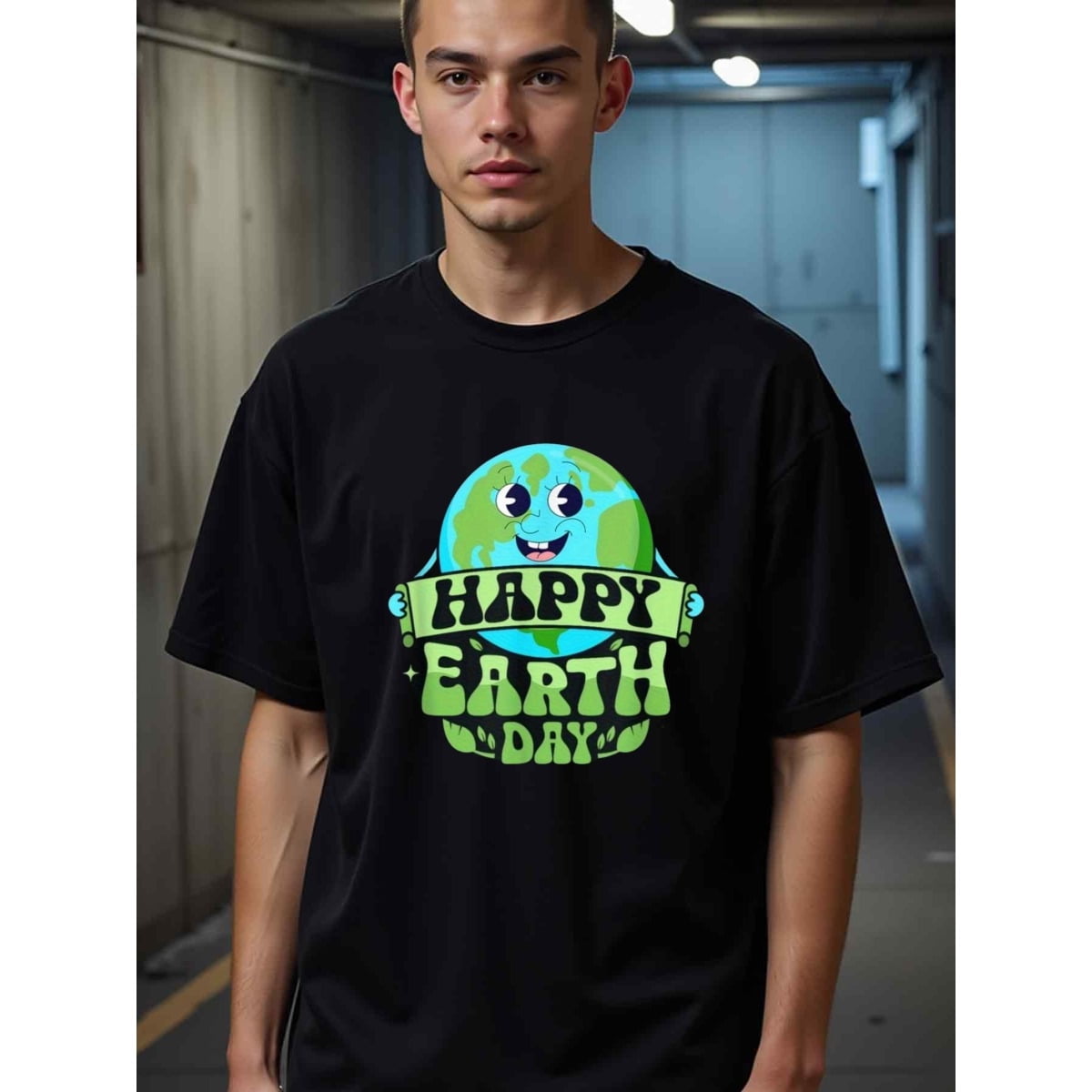 1pc Happy Earth Day Planet Environmental Graphic T-Shirt, 100% Cotton ...