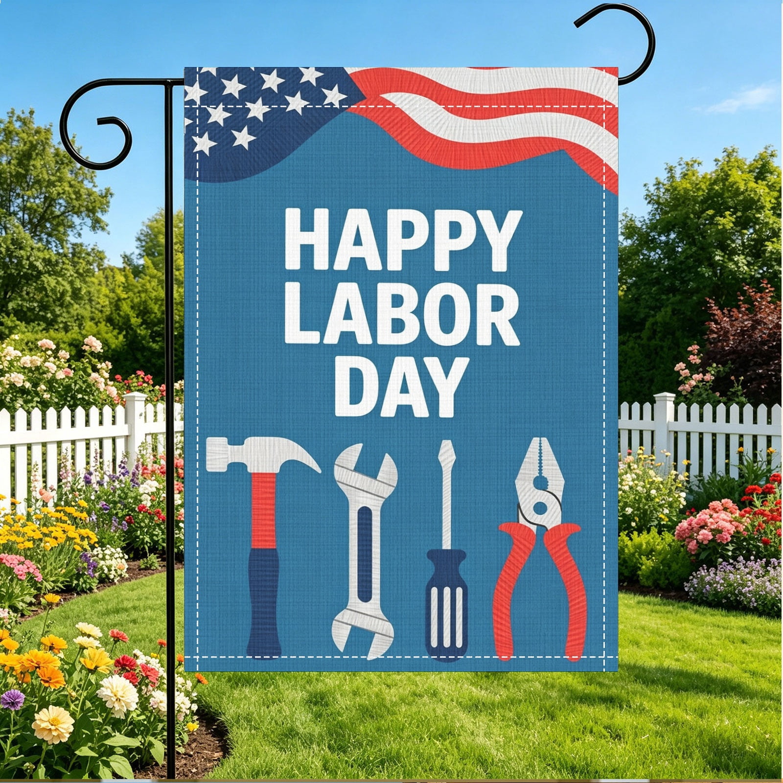 1pc Happy Labor Day American Patriotic Garden Flag,Double Sided 2D ...