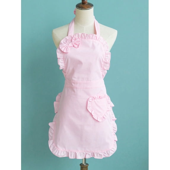 1pc Heart Bowknot Design Waterproof Oil Proof Princess Apron, Perfect ...