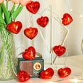 1pc Heart-Shaped LED String Lights - Red Valentine's Day Decorative ...