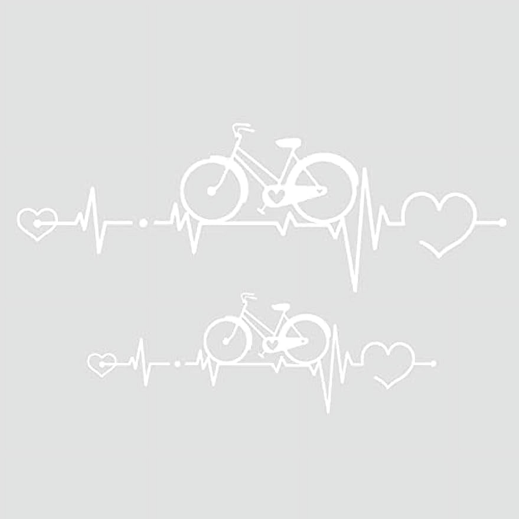 1pc Heartbeat Bicycle Wall Sticker White Bike Art Car Decals ...