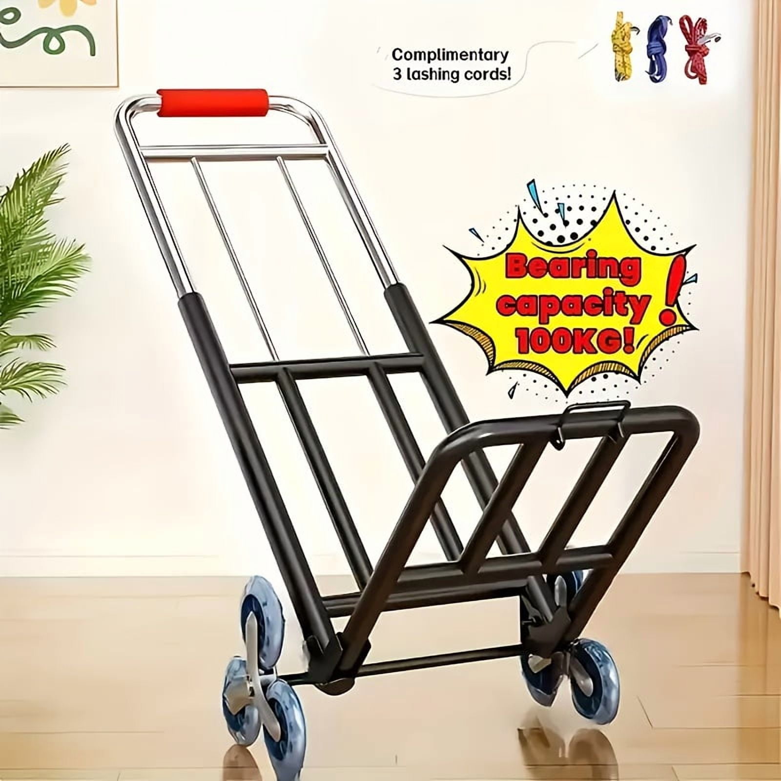 1pc Heavy-duty Folding Trolley with Wheels - Portable Stair Crawling ...