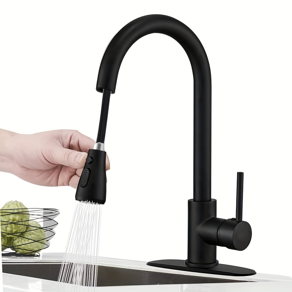 1pc High Arc Commercial Kitchen Faucet - Pull-Down Spray, Single Handle ...