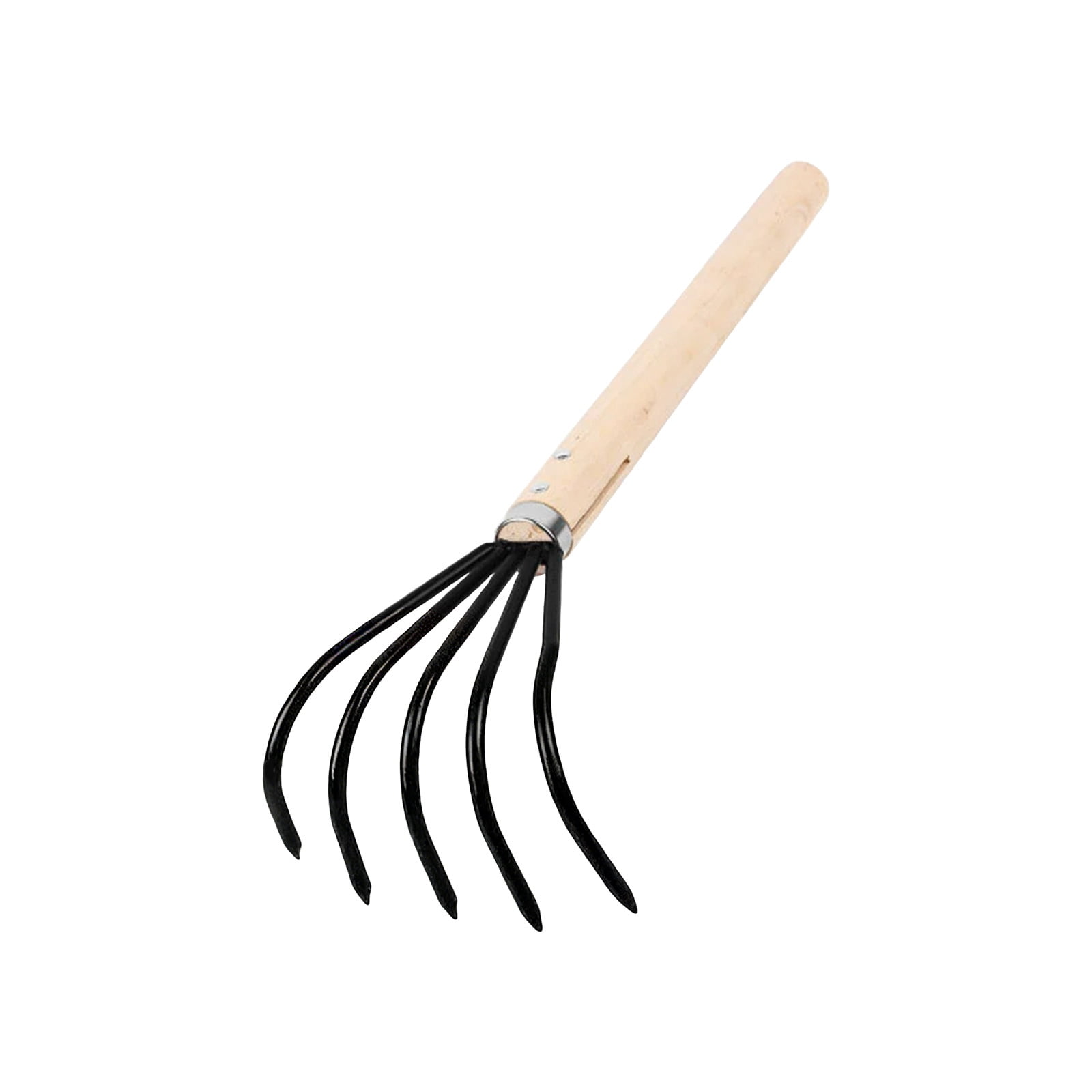 1pc High-Carbon Steel Clam Rake Tool with Wooden Handle Portable ...